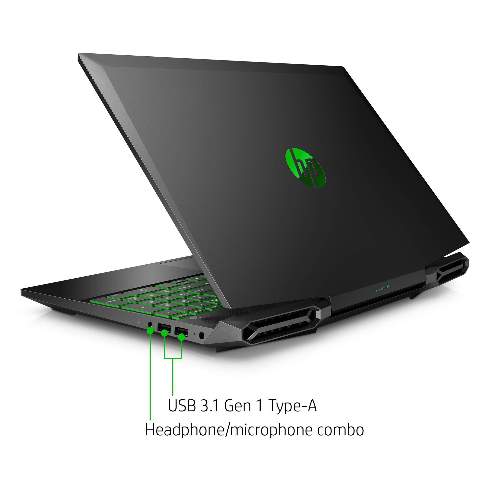 2021 Newest HP Pavilion Gaming 16-Inch Micro-EDGE Laptop, Intel Core i5-10300H Processor, NVIDIA GeForce GTX 1650 (4GB), 16 GB SDRAM, 512 GB SSD, Windows 10 Home (Shadow Black/Acid Green), w/Z&O Fiber