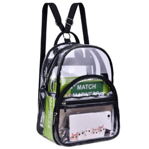 oraben clear mini backpack, clear bag stadium approved, mini transparent backpacks see through bag for concert security