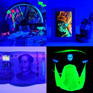 GREENIC USB Black Light Lamp, 5V 5W 395nm UV Led Blacklight with Gooseneck and Clamp for Art Resin Curing, Gel Nail, Poster, Glue, Halloween Makeup, Face Paint, Room, Bedroom, Glow Party Decorations