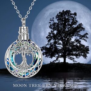 ONEFINITY Tree of Life Urn Necklaces for Ashes Sterling Silver Tree of Life Crystal Cremation Jewelry for Ashes Memory Jewelry for Women Men