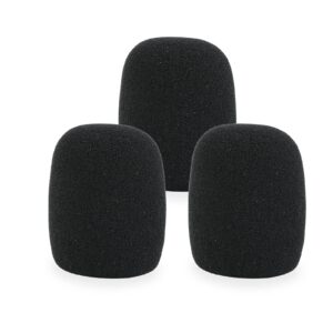 lefxmophy sm57 windscreen, mic foam replacement for shure sm57 vocal microphone pop filter, black noise-cancellation windsock cover 3-pack