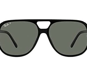 Ray-Ban RB2198 Bill Square Sunglasses, Black/Polarized Green, 60 mm