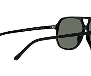 Ray-Ban RB2198 Bill Square Sunglasses, Black/Polarized Green, 60 mm