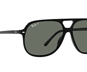 Ray-Ban RB2198 Bill Square Sunglasses, Black/Polarized Green, 60 mm