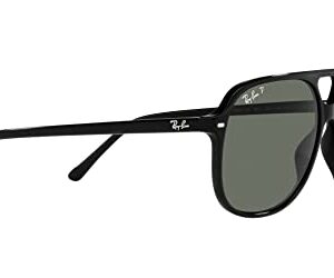 Ray-Ban RB2198 Bill Square Sunglasses, Black/Polarized Green, 60 mm