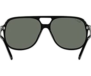 Ray-Ban RB2198 Bill Square Sunglasses, Black/Polarized Green, 60 mm