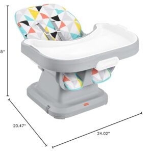 Fisher-Price SpaceSaver Simple Clean High Chair Baby to Toddler Portable Dining Seat with Removable Tray Liner, Windmill