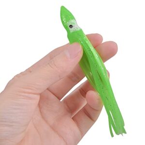 Fishing Squid Skirts Lures Octopus Skirts Trolling Lures Soft Plastic Lures Fishing Tackle Squid Skirts Fishing Bait for Saltwater Bass Salmon Trout (Green, 2.75in - 30pcs)