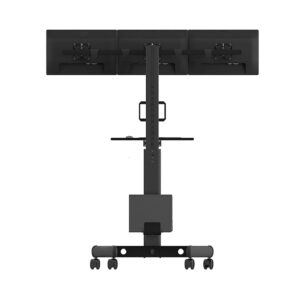 monitor arms & monitor stands triple monitor mobile cart floor-standing monitor stand with keyboard and host bracket adjustable monitor stand mount, each arm holds up to 22 lbs adjustable arms monitor