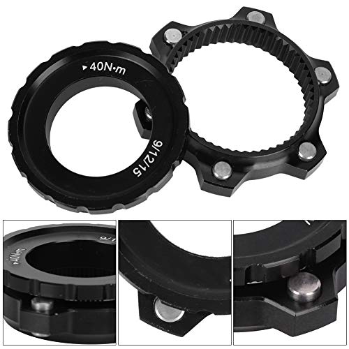 QIMIT Center Lock Adapter, Strong Bicycle Accessories Brake Rotor for 15mm / 5.9in Hub Axles for 12mm / 4.7in for 9mm / 3.5in