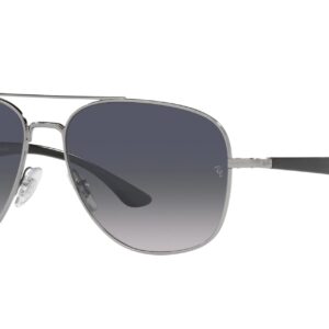 Ray-Ban RB3683 Square Sunglasses, Gunmetal/Blue Gradient Polarized, 56 mm