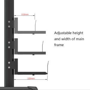 Monitor Arms & Monitor Stands Triple Monitor Mobile Cart Floor-standing Monitor Stand with Keyboard and Host Bracket Adjustable Monitor Stand Mount, Each Arm Holds Up to 22 Lbs Adjustable Arms Monitor