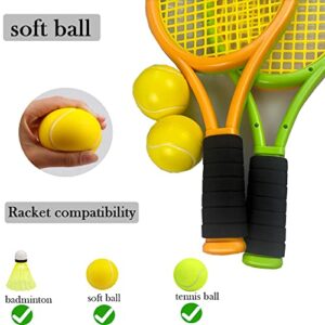 AIDIER Tennis Racket Set for Children,1Pair Plastic Racquet with Bag and 2 Tennis Ball for Children Tennis Racquets Gift Set Outdoor Indoor Sports Tennis Game for Toddler Children Over 2 Year