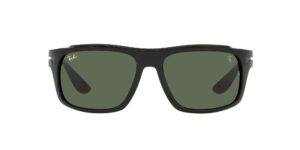 ray-ban rb4364m scuderia ferrari collection aviator sunglasses, black/dark green, 61 mm