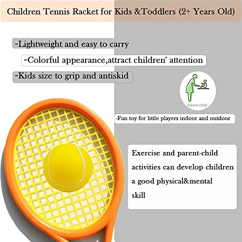 AIDIER Tennis Racket Set for Children,1Pair Plastic Racquet with Bag and 2 Tennis Ball for Children Tennis Racquets Gift Set Outdoor Indoor Sports Tennis Game for Toddler Children Over 2 Year