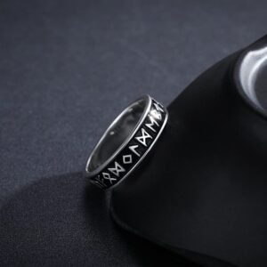 JUSTKIDSTOY Viking Ring 925 Sterling Silver Amulet Runes Ring Nordic Thumb Ring Jewelry Gifts for Women Men