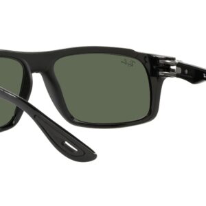 Ray-Ban RB4364M Scuderia Ferrari Collection Aviator Sunglasses, Black/Dark Green, 61 mm