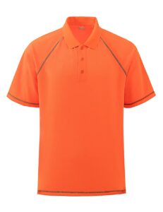 corna men's short sleeve mesh polo shirts moisture wicking performance golf polo(hi viz orange,xxl)