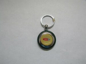 1969-1973 & 2003 2004 mach 1 oval logo round plastic keychain - green