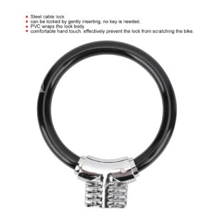 Steel Cable Lock, Bicycle Security Cable Steel with PVC Wraps the Lock Body for Bicycle Mountain