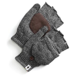 smartwool cozy grip flip mitten - women's black, l/xl