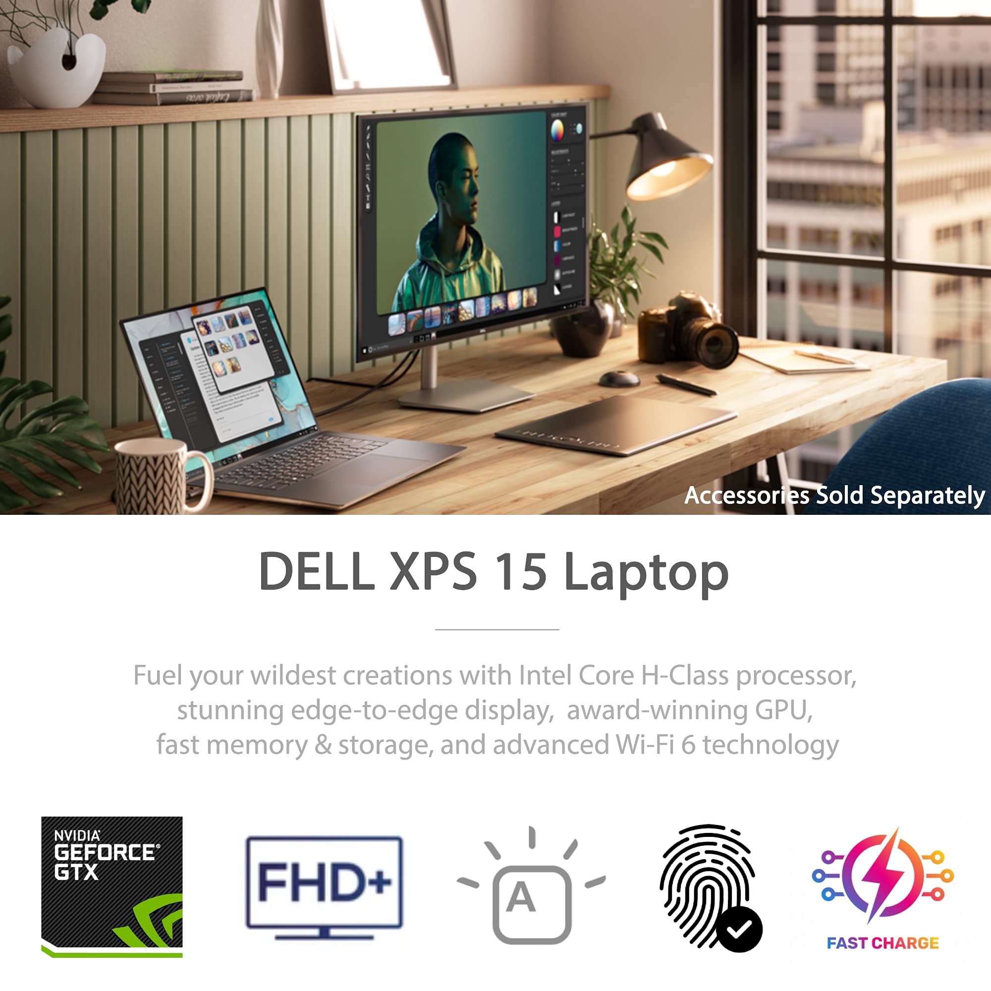 Newest Dell XPS 15 9500 Elite Laptop, 15.6" FHD+ 500 Nits Display, Intel Core i7-10750H, GTX 1650Ti, 32GB RAM, 1TB SSD, Webcam, Backlit Keyboard, Fingerprint Reader, WiFi 6, Thunderbolt, Win 10 Home