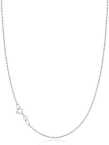 jewlpire solid 925 sterling silver chain necklace for women, 1.3mm round cable chain silver chain for women thin & dainty & sturdy women's chain necklaces 16 inch