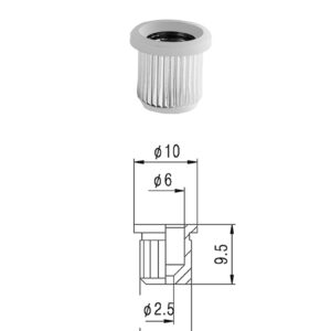 Bogart Guitar String Ferrules String Through Body Rear Mount Bushings String Caps for Fender Strat Tele Style Electric Guitar Chrome Set of 6Pcs.