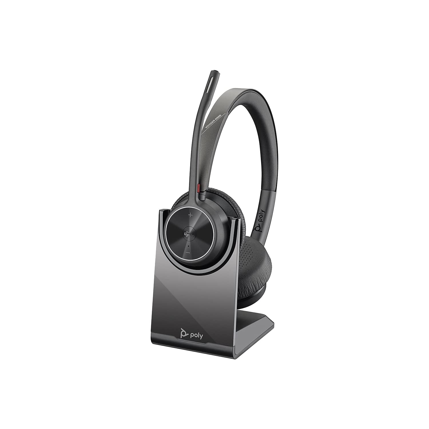 Poly - Voyager 4320 UC Wireless Headset + Charge Stand (Plantronics) - Headphones w/Mic - Connect to PC/Mac via USB-C Bluetooth Adapter, Cell Phone via Bluetooth-Works w/Teams (Certified), Zoom&More