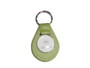 cts catera dts escalade srx sts xlr vintage logo leather keychain - lime green