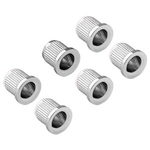 Bogart Guitar String Ferrules String Through Body Rear Mount Bushings String Caps for Fender Strat Tele Style Electric Guitar Chrome Set of 6Pcs.