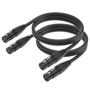 yinker xlr female to female cable, 3 pin xlr female to female microphone mic cord for audio and sound equipments(5ft/1.5m,2pack)