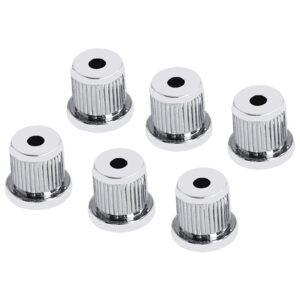 Bogart Guitar String Ferrules String Through Body Rear Mount Bushings String Caps for Fender Strat Tele Style Electric Guitar Chrome Set of 6Pcs.