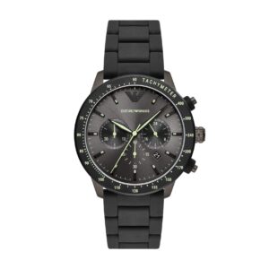 emporio armani emporio armani chronograph black silicone watch (model: ar11410)