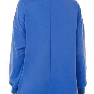 VIISHOW Women’s Sporty Sweatshirt Crew Neck Long Sleeves Pullover Ribbed Cuffs Hems Pullover Tops,Royal Blue,2X-Large