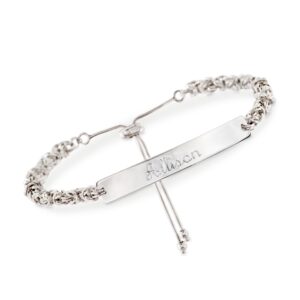 ross-simons name - sterling silver personalized id byzantine bolo bracelet