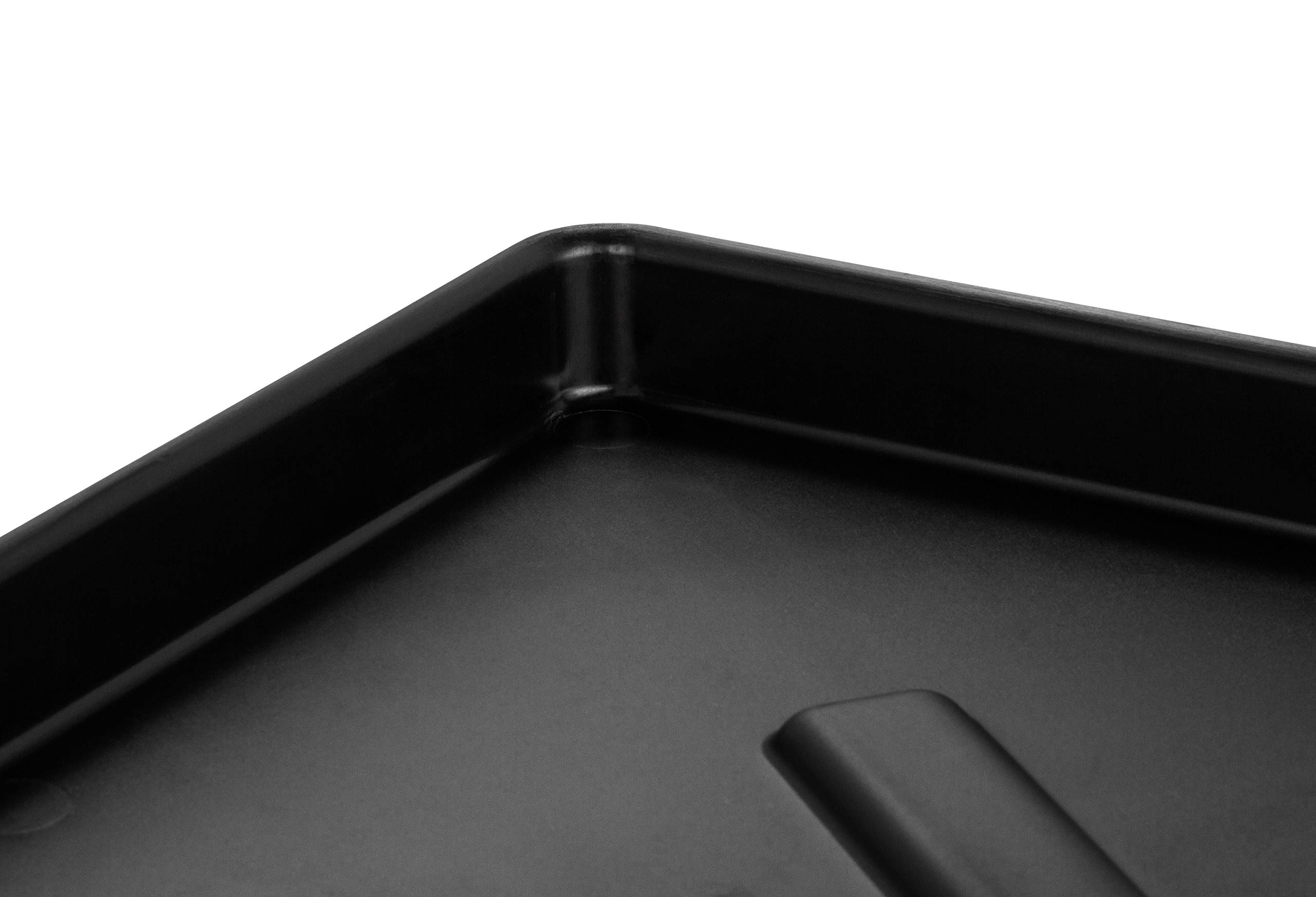 Camco Dishwasher Drain Pan | Protects Floors, Cabinets, Walls & Features Front Opening for Easy Leak Detection | Crafted of Heavy-Duty Polymer | Black, 23-5/8” x 20-1/2” (20602)