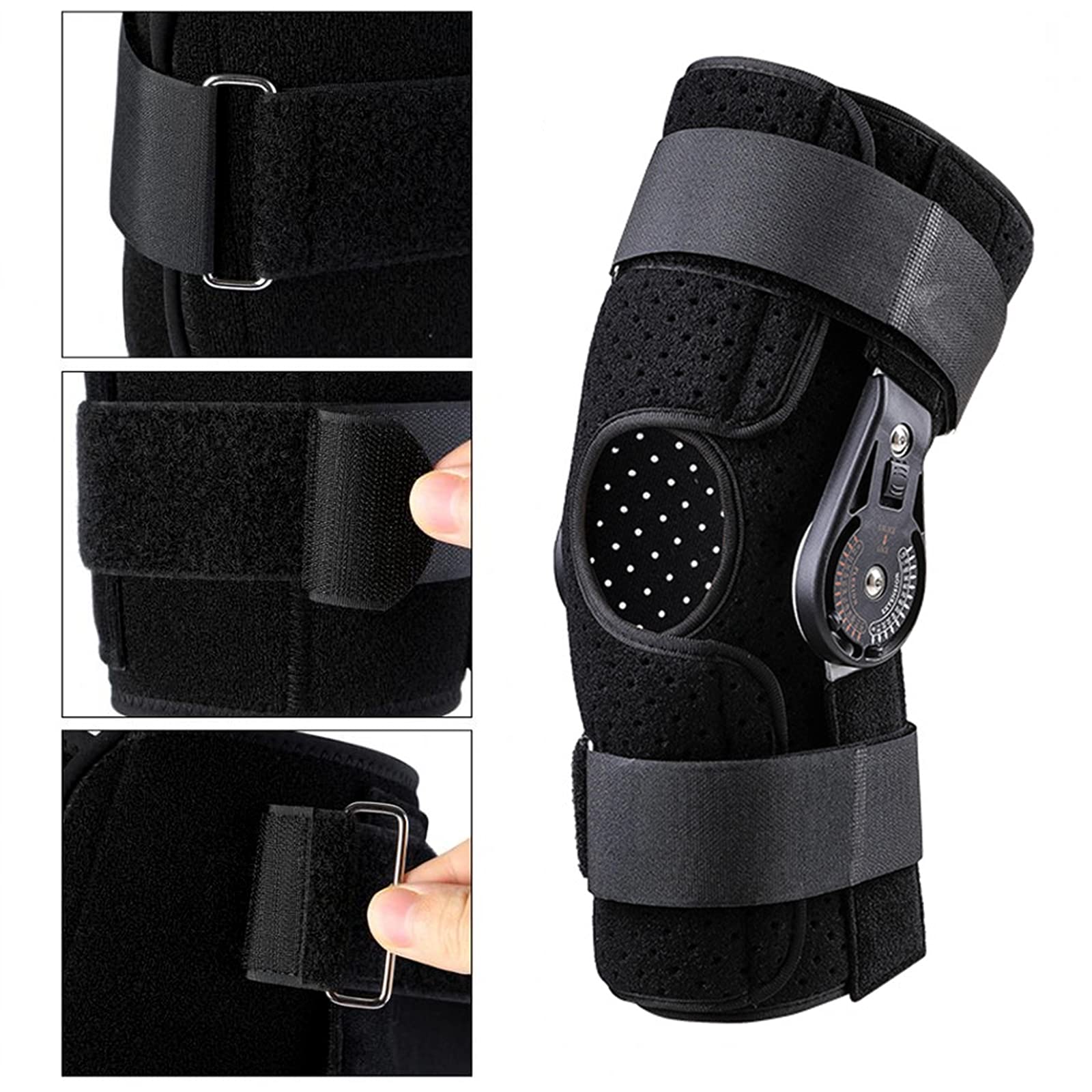 XJJY Adjustable Medical Knee Brace Postoperative Orthosis Knee Joint Support Ligament Sport Injury Orthopedic Splint After Surgery,Standard Style,M