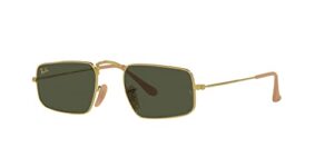 ray-ban rb3957 julie rectangular sunglasses, legend gold/green, 49 mm