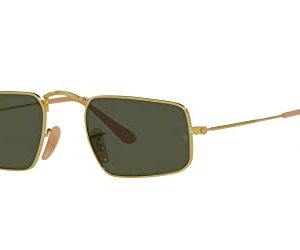 Ray-Ban RB3957 Julie Rectangular Sunglasses, Legend Gold/Green, 49 mm