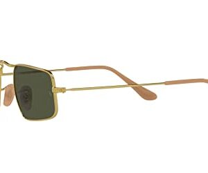 Ray-Ban RB3957 Julie Rectangular Sunglasses, Legend Gold/Green, 49 mm