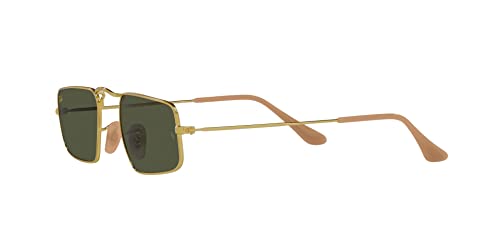 Ray-Ban RB3957 Julie Rectangular Sunglasses, Legend Gold/Green, 49 mm