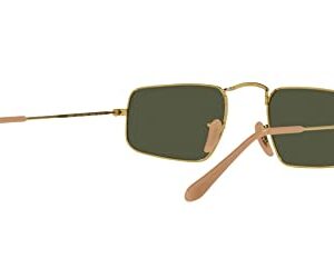 Ray-Ban RB3957 Julie Rectangular Sunglasses, Legend Gold/Green, 49 mm