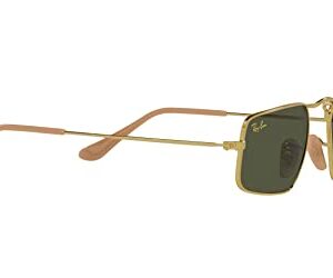 Ray-Ban RB3957 Julie Rectangular Sunglasses, Legend Gold/Green, 49 mm