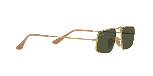 Ray-Ban RB3957 Julie Rectangular Sunglasses, Legend Gold/Green, 49 mm