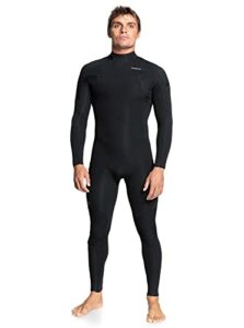 quiksilver mens everyday sessions 3/2 back zip wetsuit - black | small