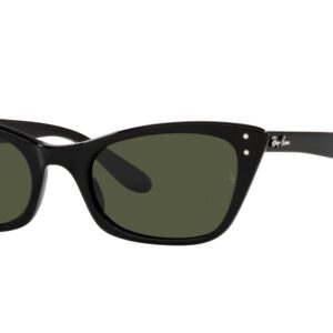 Ray-Ban Women's RB2299 Lady Burbank Cat Eye Sunglasses, Black/Green, 52 mm