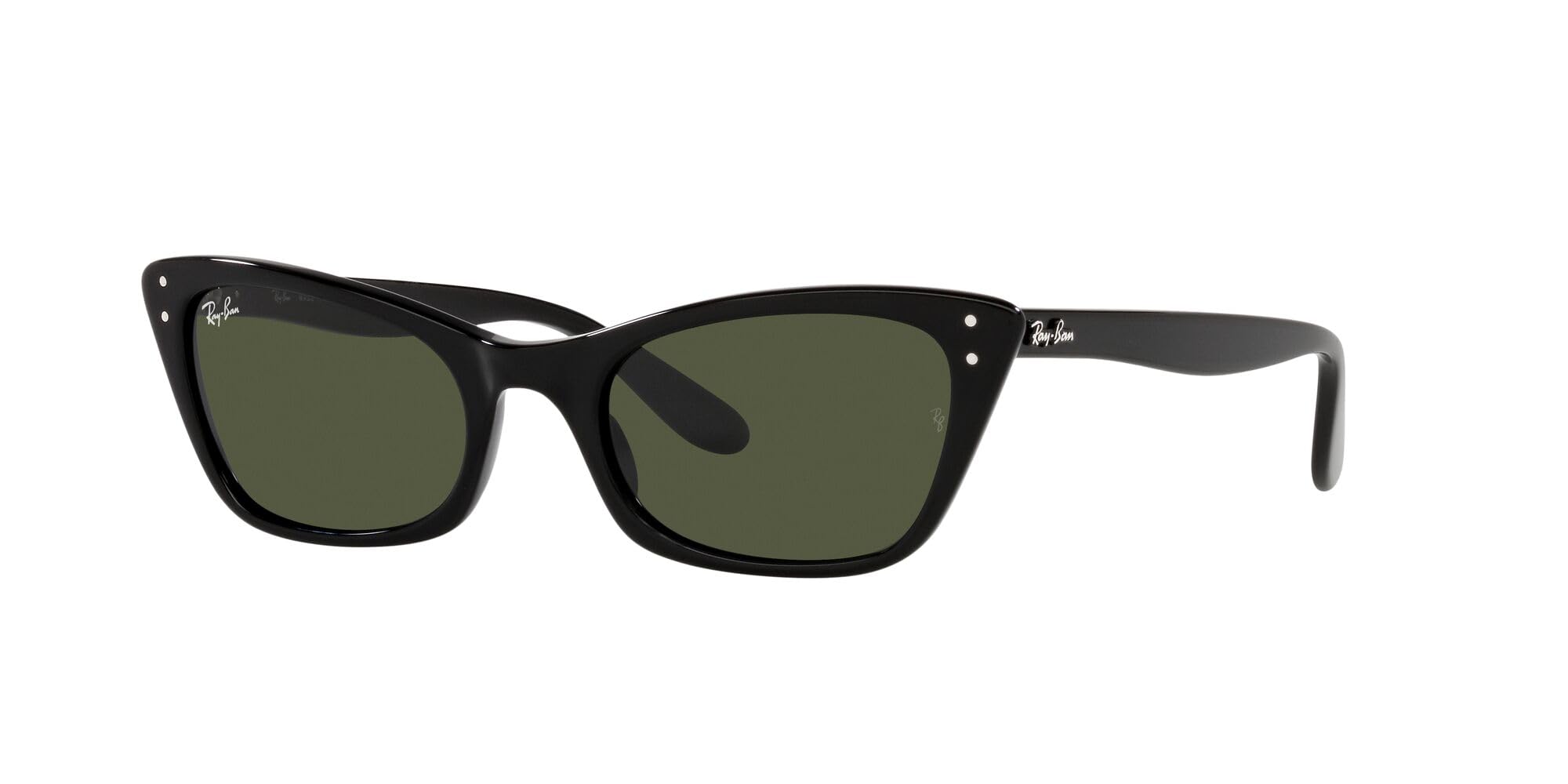 Ray-Ban Women's RB2299 Lady Burbank Cat Eye Sunglasses, Black/Green, 52 mm