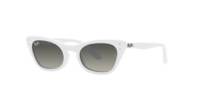 ray-ban junior girls' rj9099s miss burbank cat eye sunglasses, white/grey gradient, 45 mm