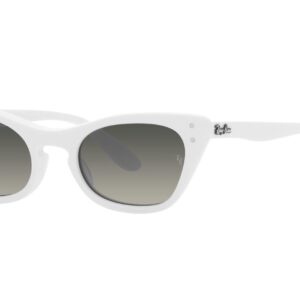 Ray-Ban Junior Girls' RJ9099S Miss Burbank Cat Eye Sunglasses, White/Grey Gradient, 45 mm